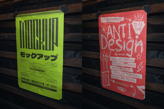 Basement A2 Poster Mockup - Wall Taped – flyerwrk