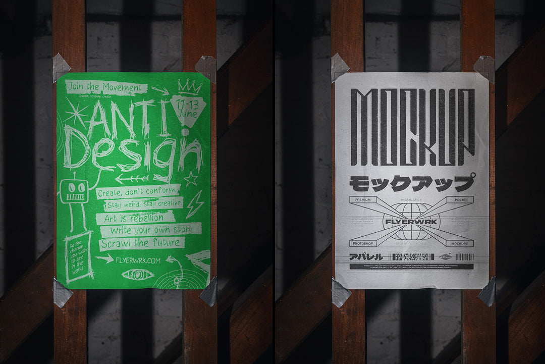 Basement A4 Poster Mockup - Wall Taped – flyerwrk