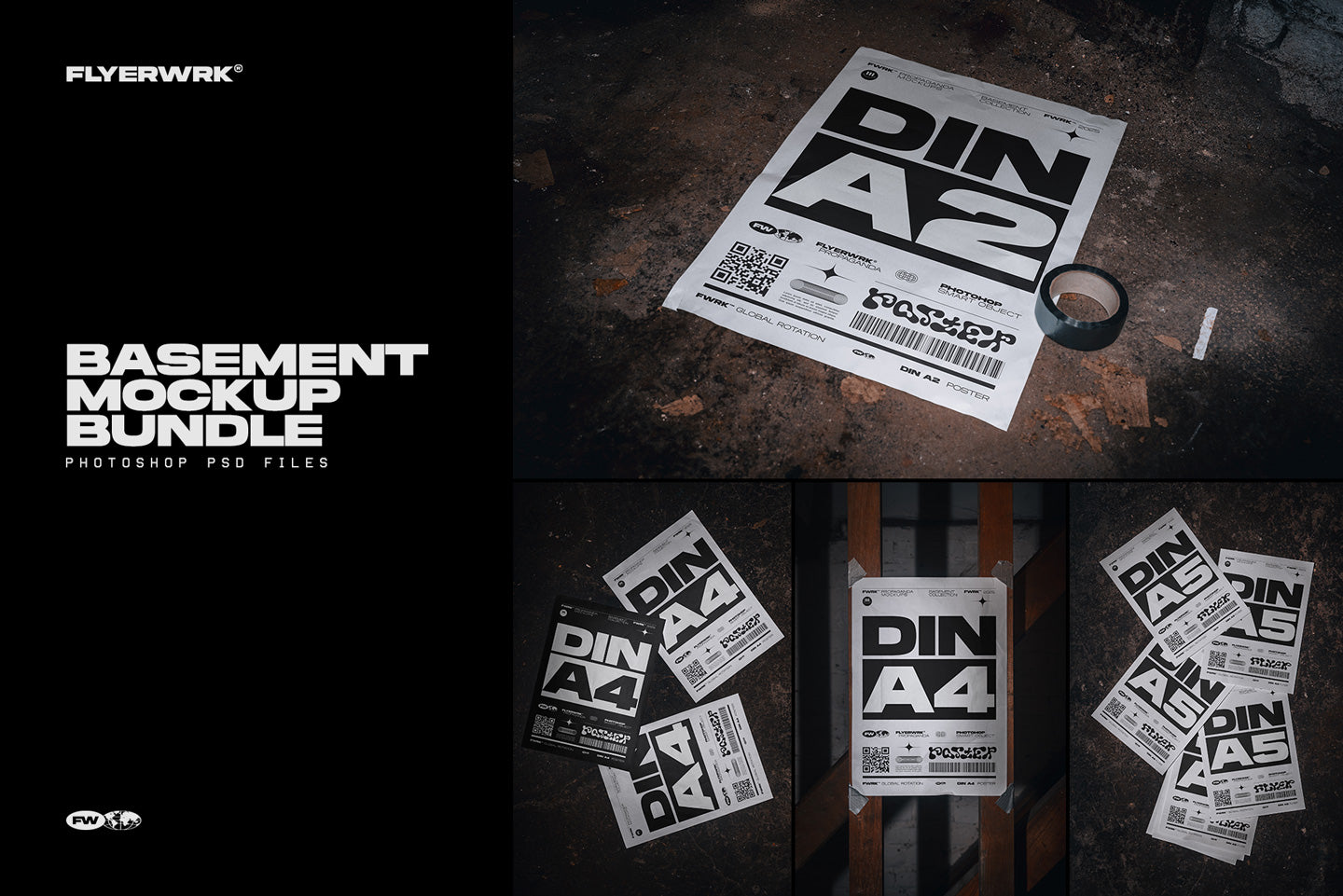 Basement Poster Mockup Bundle – flyerwrk